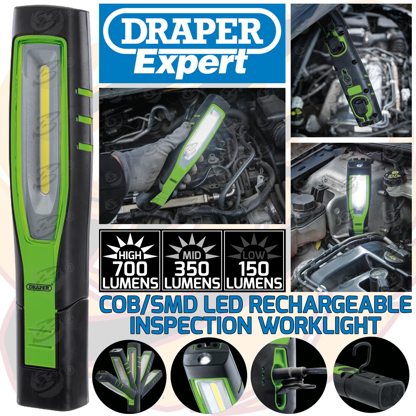 Draper Rechargeable Smd Led 7W Work Light ( Green ) ( 11759 )